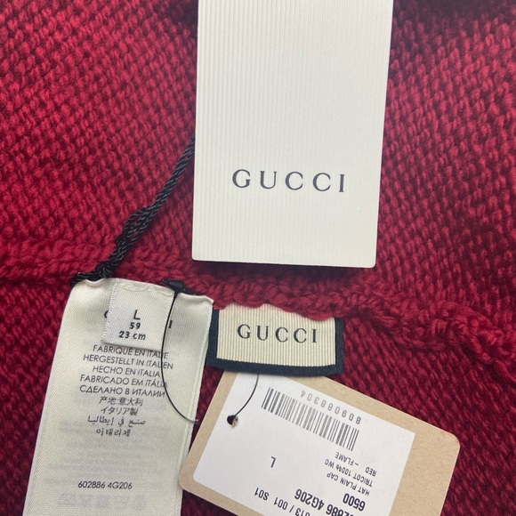 Gucci | Accessories | Gucci 62886 00 Wool Red Beaniewinter Cap Nwt ...